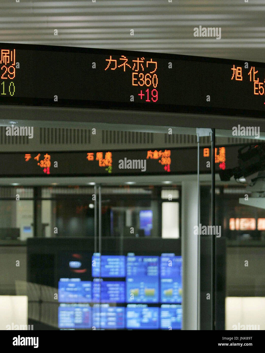 TOKYO, Japan - An electric board at the Tokyo Stock Exchange shows the ...