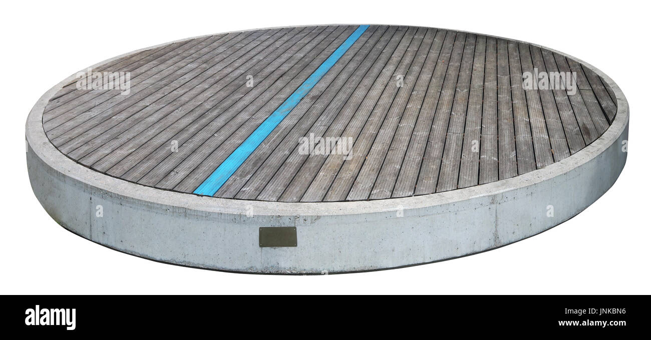 Round scene for a small jazz band in a public city park. Isolated on ...