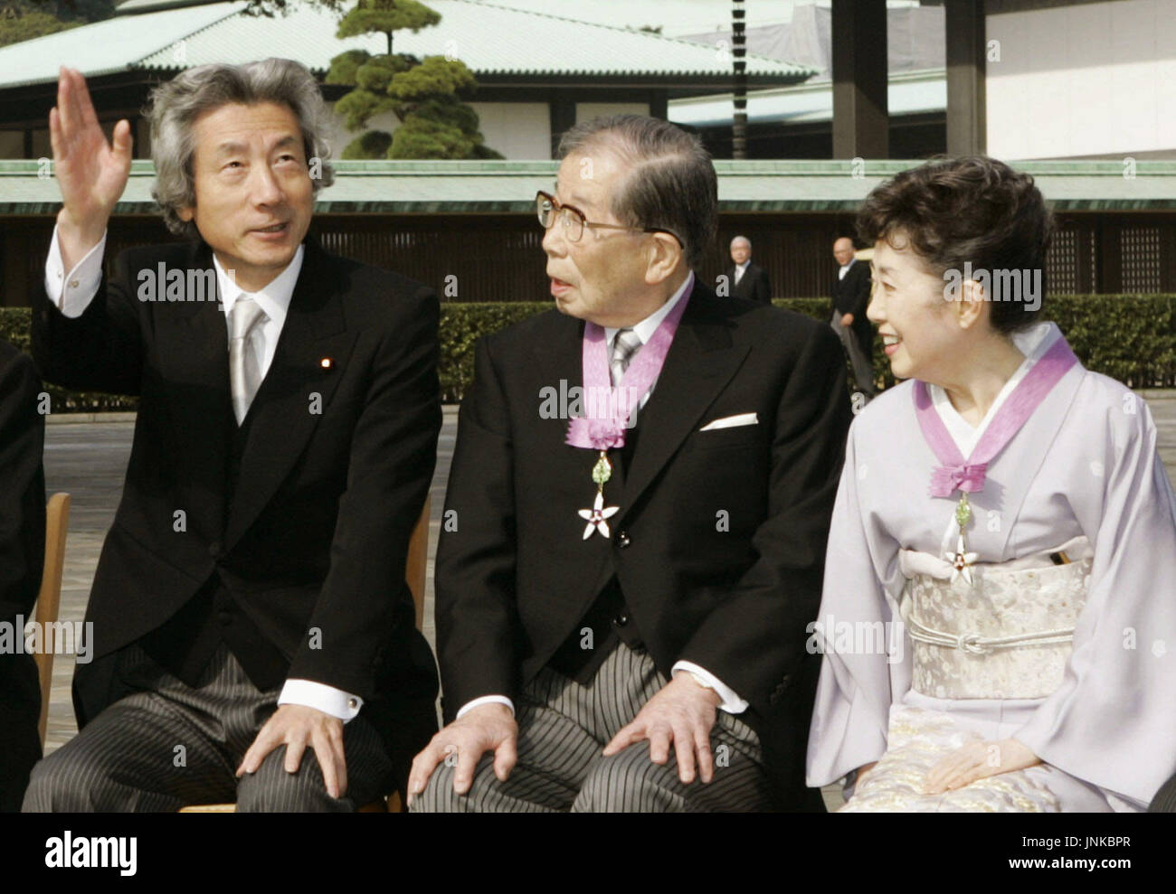 TOKYO, Japan - Terminal-care physician Shigeaki Hinohara (C) and ...