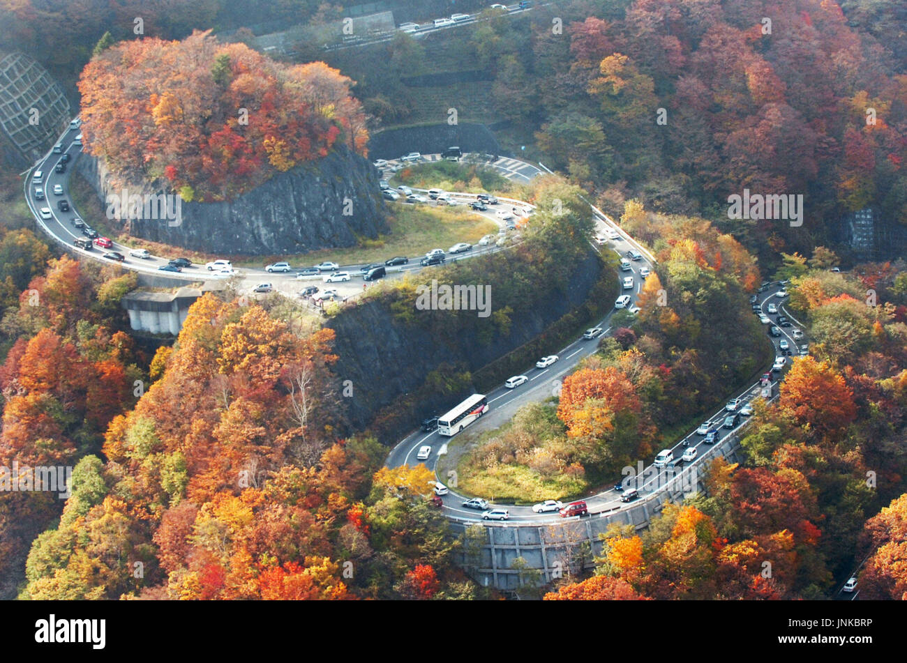 NIKKO, Japan - A sun-kissed Iroha-zaka in Nikko, Tochigi Prefecture, is ...