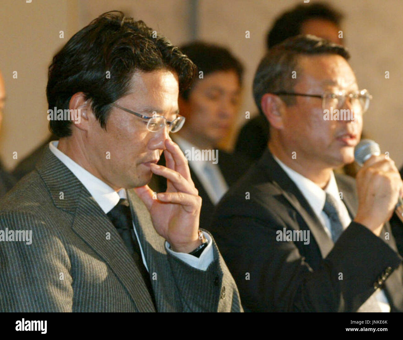 TOKYO, Japan - Ryuzo Setoyama (R), representative of the Pacific League ...