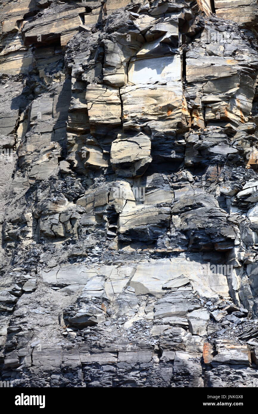Geological cliff structures with limestone and soft crumbling oil ...