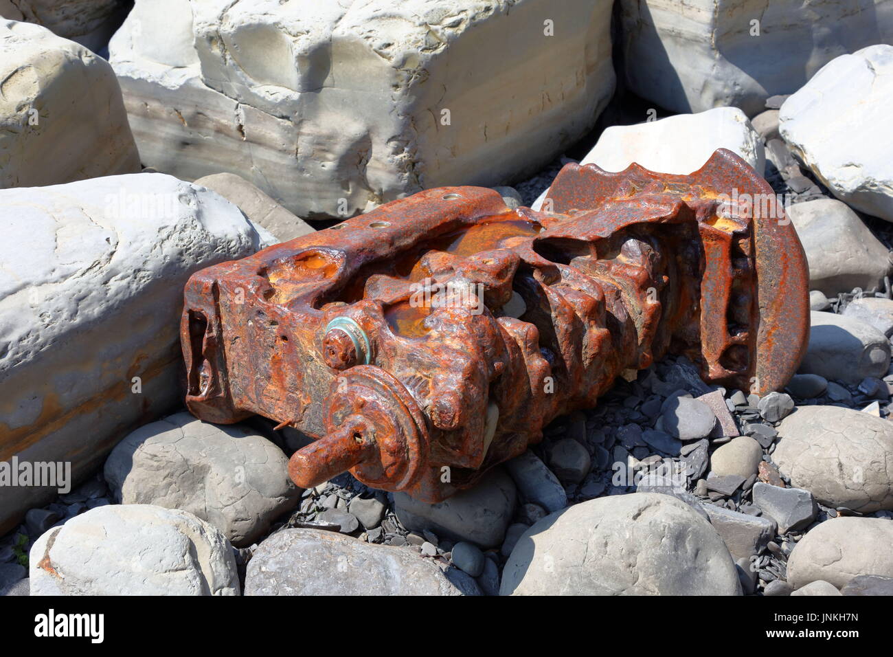 Colourful rusted and heavily corroded remains of I/C engine - suitable ...