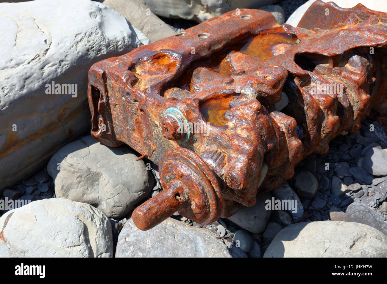 Colourful rusted and heavily corroded remains of I/C engine - suitable ...