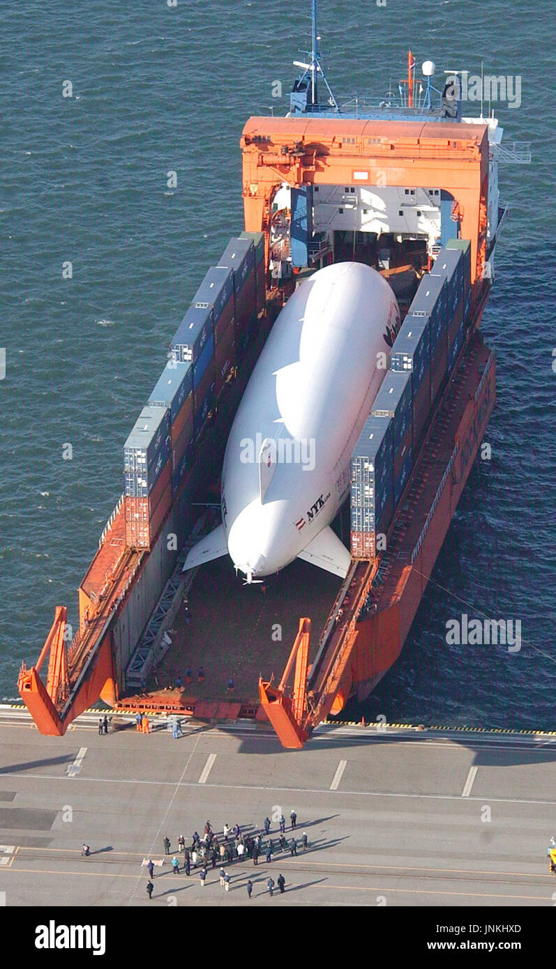 KOBE, Japan - The world's largest airship Zeppelin awaits to be ...