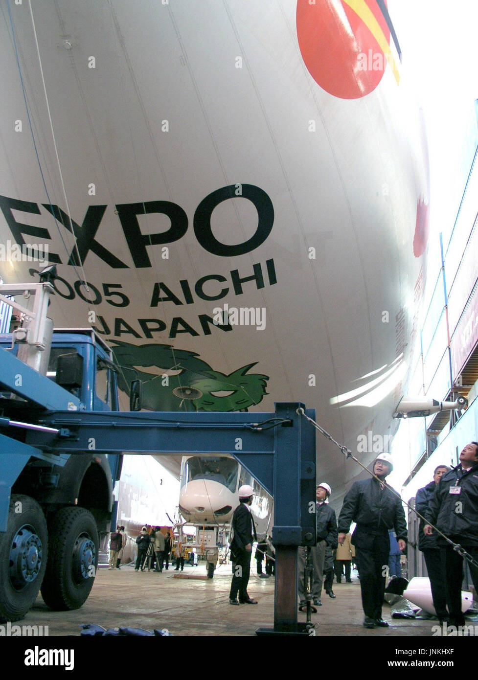 KOBE, Japan - The world's largest airship Zeppelin awaits to be ...