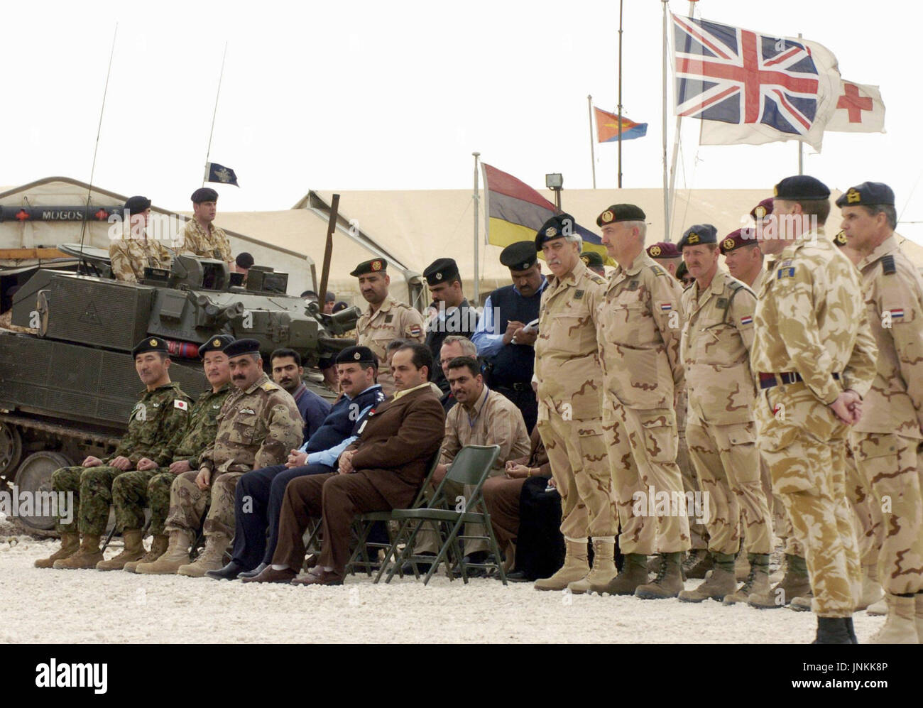 SAMAWAH, Iraq - A ceremony is held at Camp Smitty outside Samawah in ...