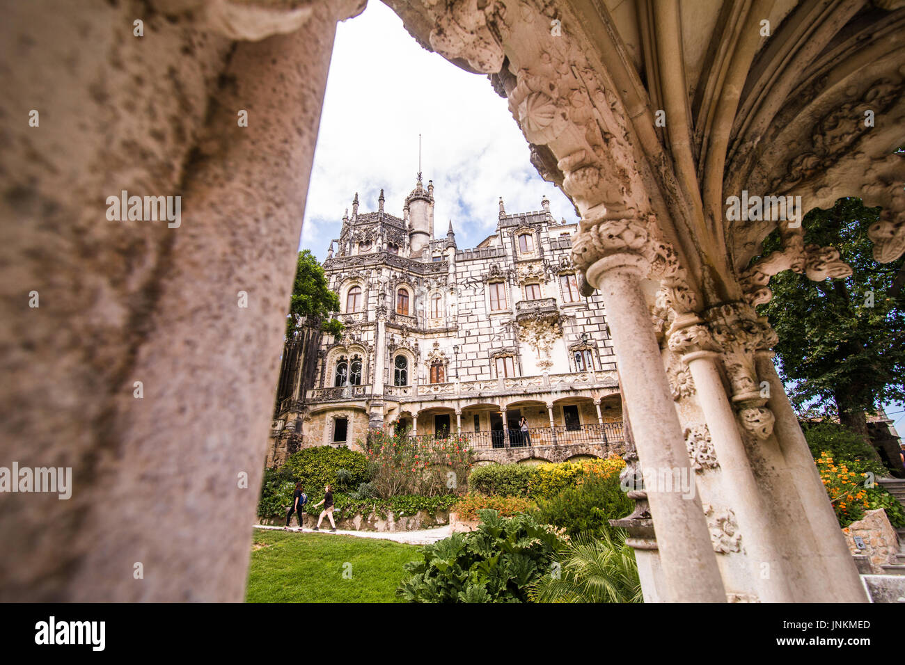 castle Quinta da Regaleira in Sintra, Portugal. Quinta da Regaleira is ...