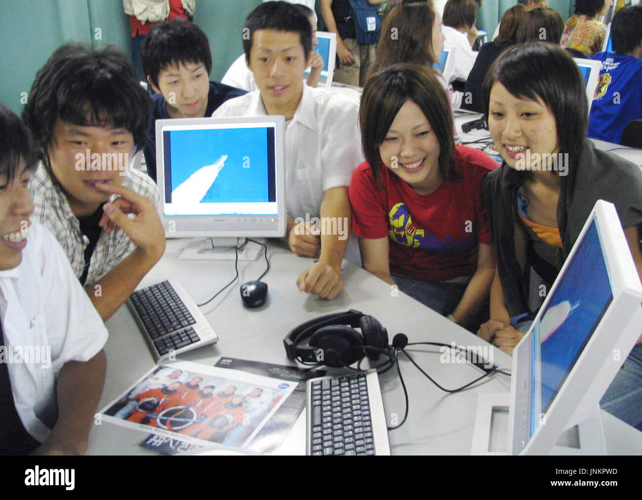 OSAKA, Japan - Students at Sumiyoshi Senior High School in Osaka watch ...