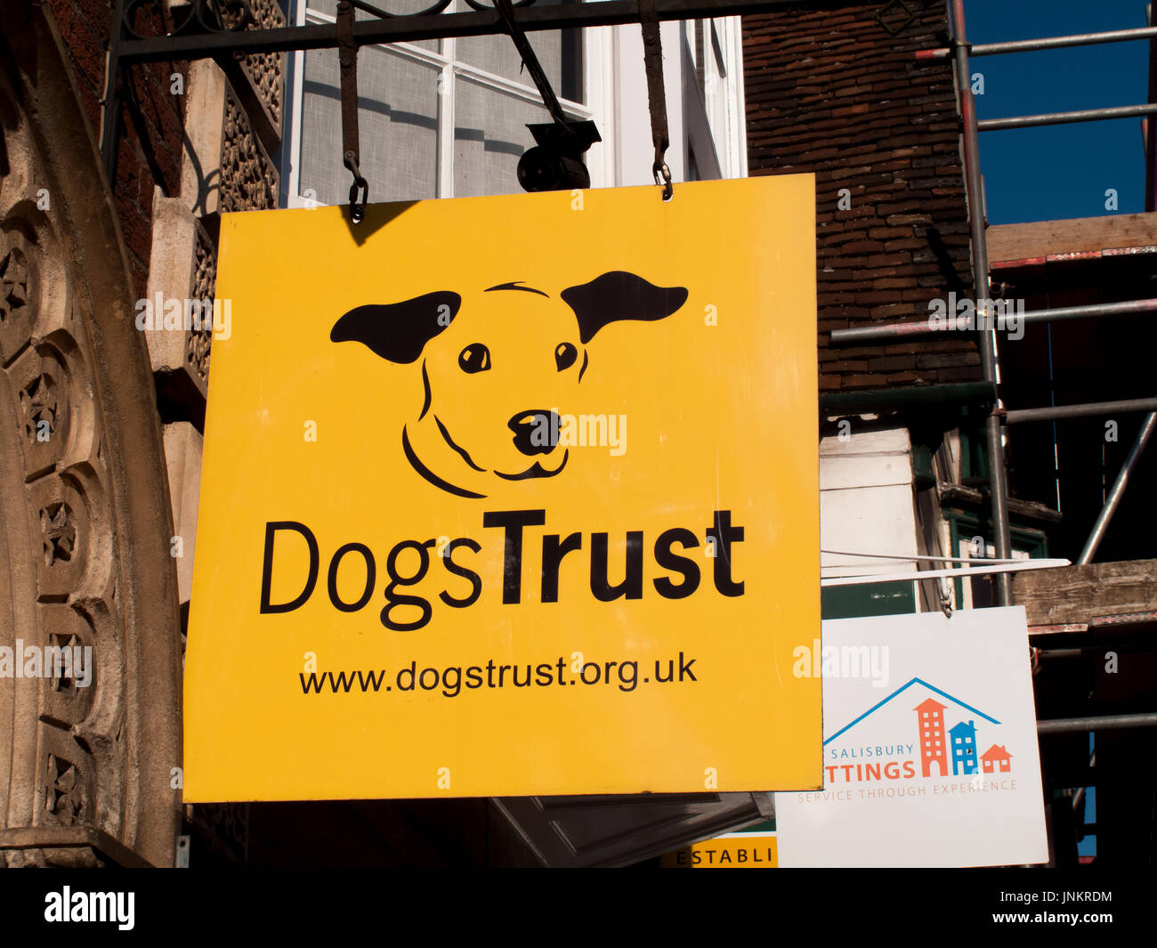 Dog Trust animal charity sign over retail unit, formerly known as the ...