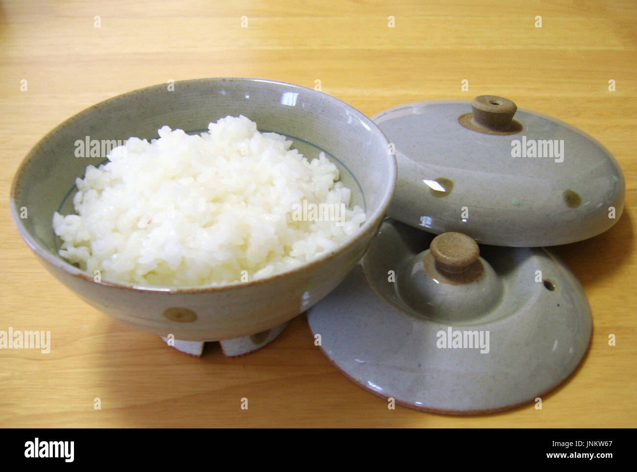 NAGASAKI, Japan - Photo shows a ceramic rice bowl that can cook a ...