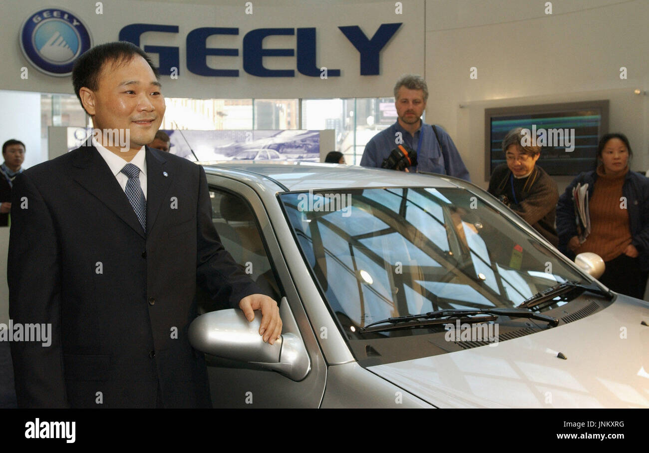 DETROIT, United States - Li Shufu, chairman of Chinese carmaker Geely ...