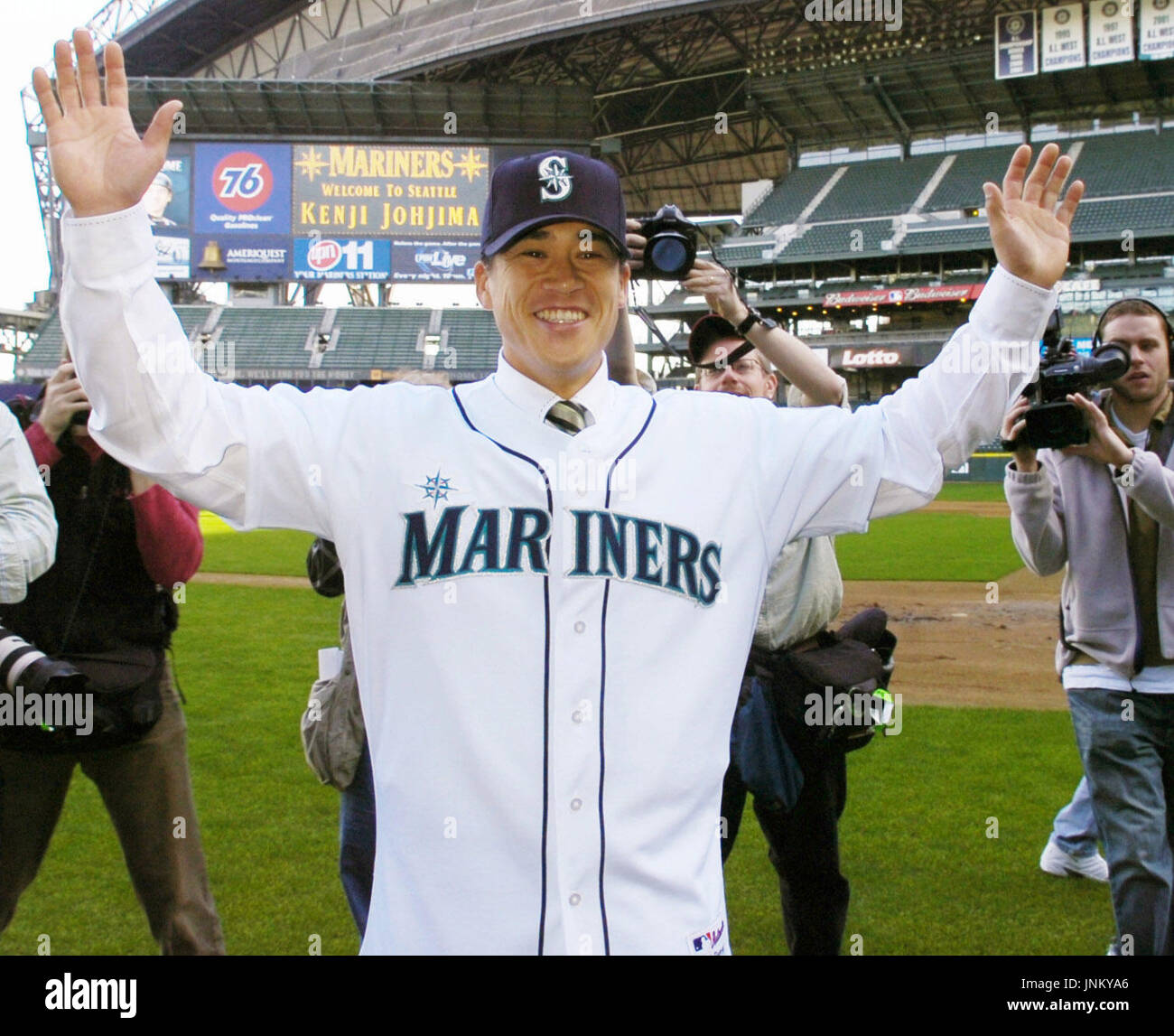 SEATTLE, United States - Seattle Mariners catcher Kenji Jojima poses in ...