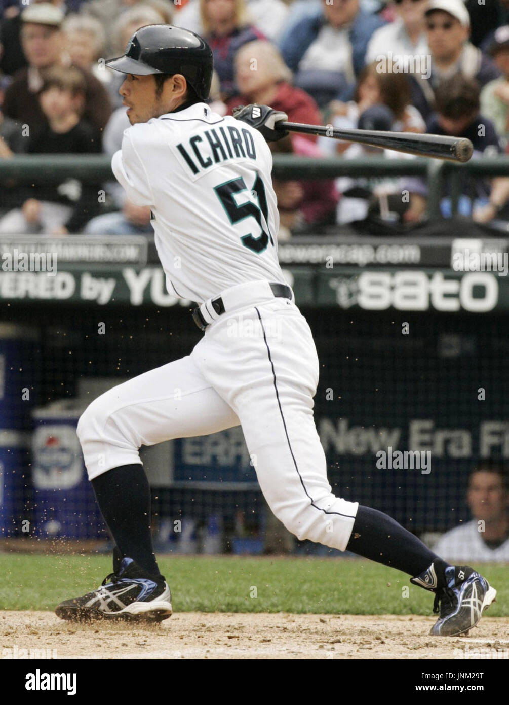 SEATTLE, United States - Seattle Mariners Ichiro Suzuki hits an infield ...