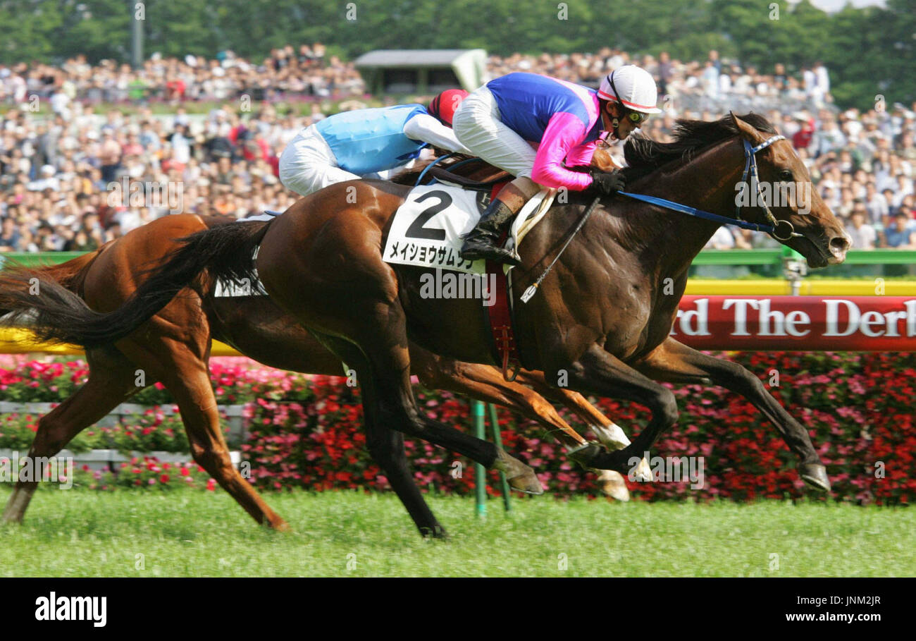 TOKYO, Japan - Top favorite Meisho Samson with jockey Mamoru Ishibashi ...