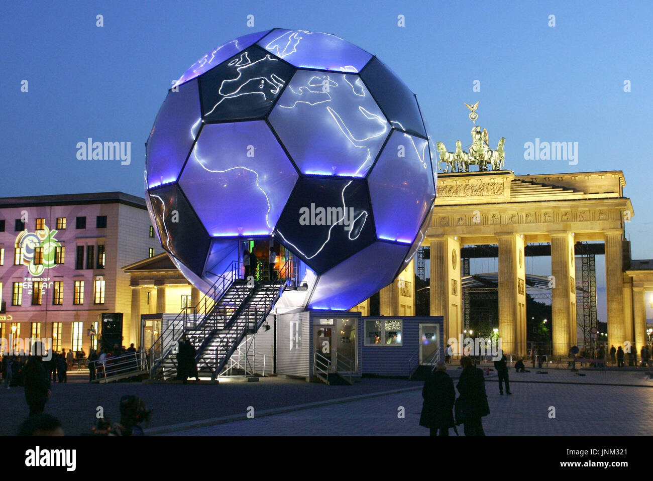 BERLIN, Germany - A giant ball-shaped exhibition booth featuring FIFA ...