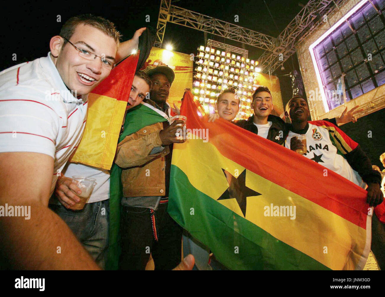 BERLIN, Germany - Supporters from Ghana and Germany pose for a photo ...