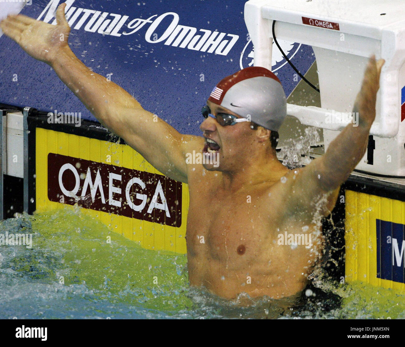 VICTORIA, Canada - Brendan Hansen of the United States celebrates after ...