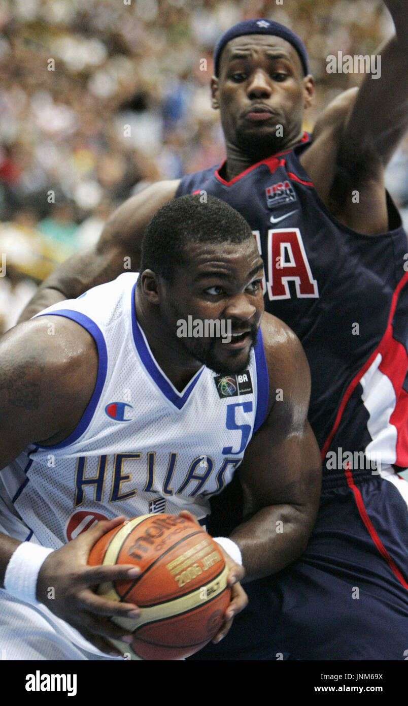 SAITAMA, Japan - Sofoklis Schortsanitis of Greece carries the ball as ...
