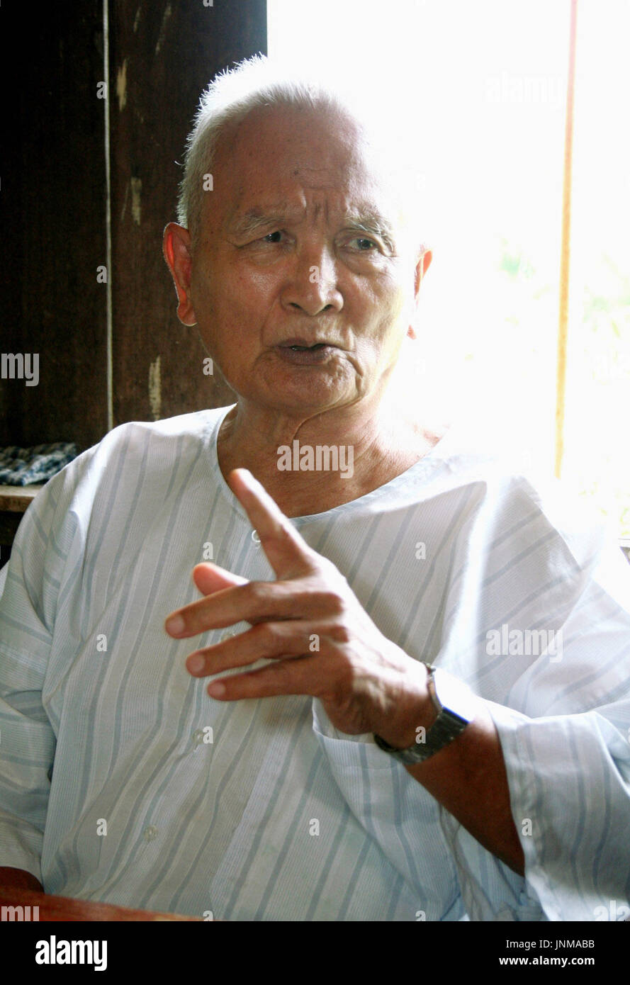 PAILIN, Cambodia - Former Khmer Rouge leader Nuon Chea speaks in an ...