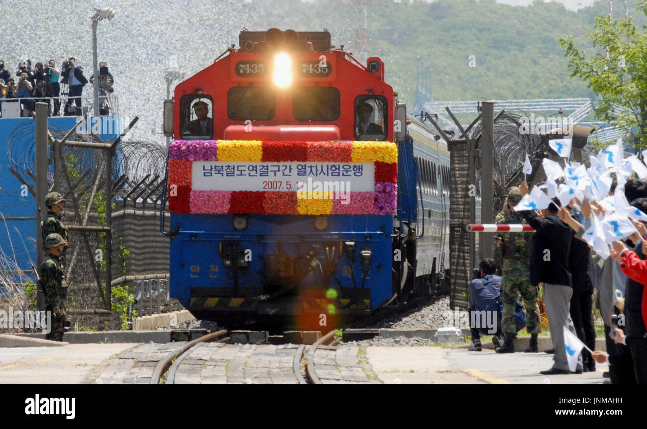 SEOUL, South Korea - North and South Korean trains crossed the military ...