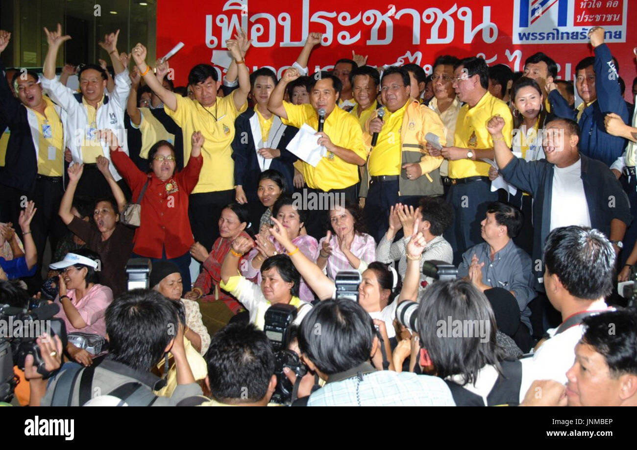 BANGKOK, Thailand - Members and supporters of the Thai Rak Thai Party ...