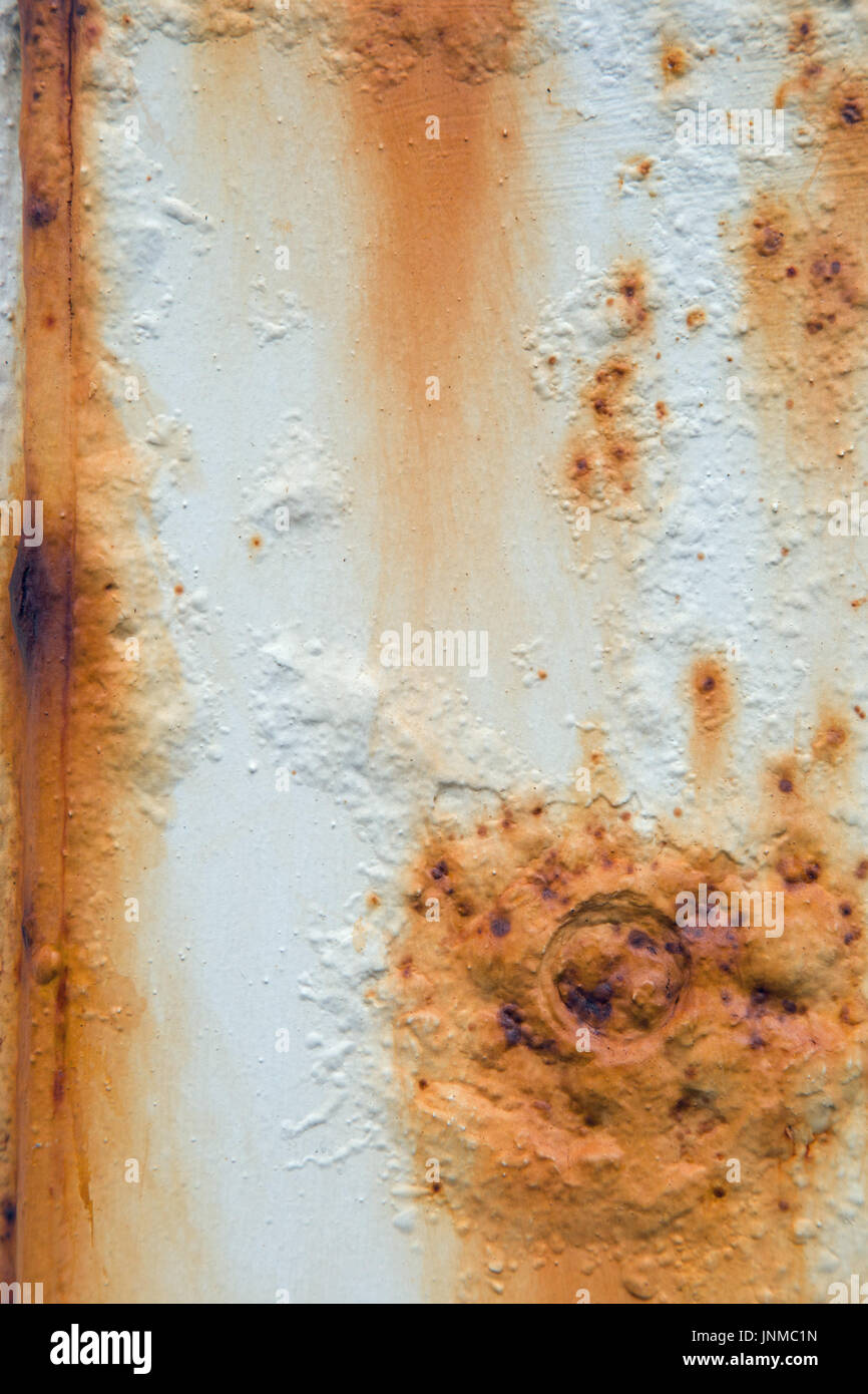 Rusty stains on white painted background Stock Photo - Alamy