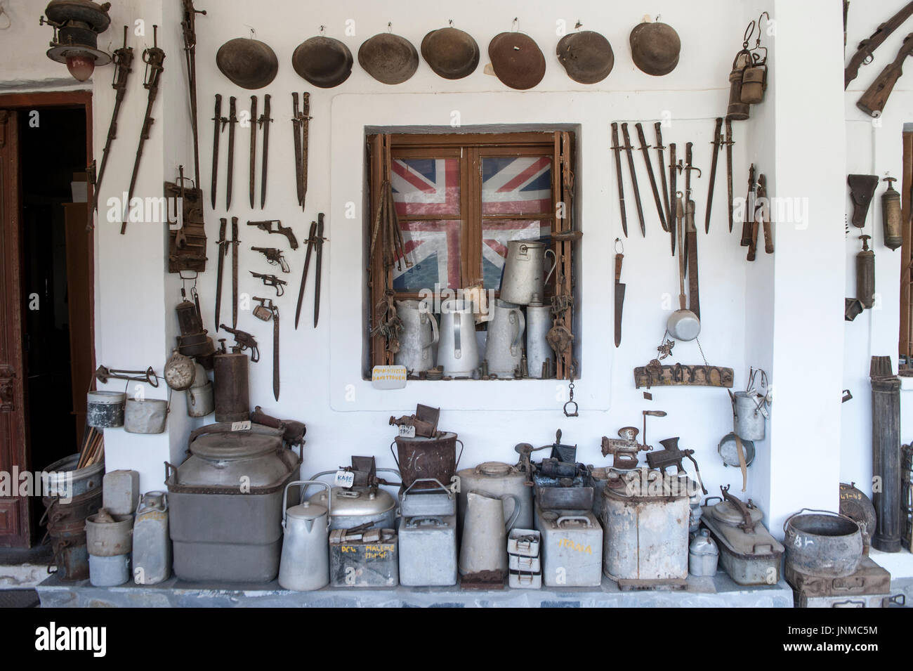Memorabilia from the Battle of Crete in World War II near Chania in ...