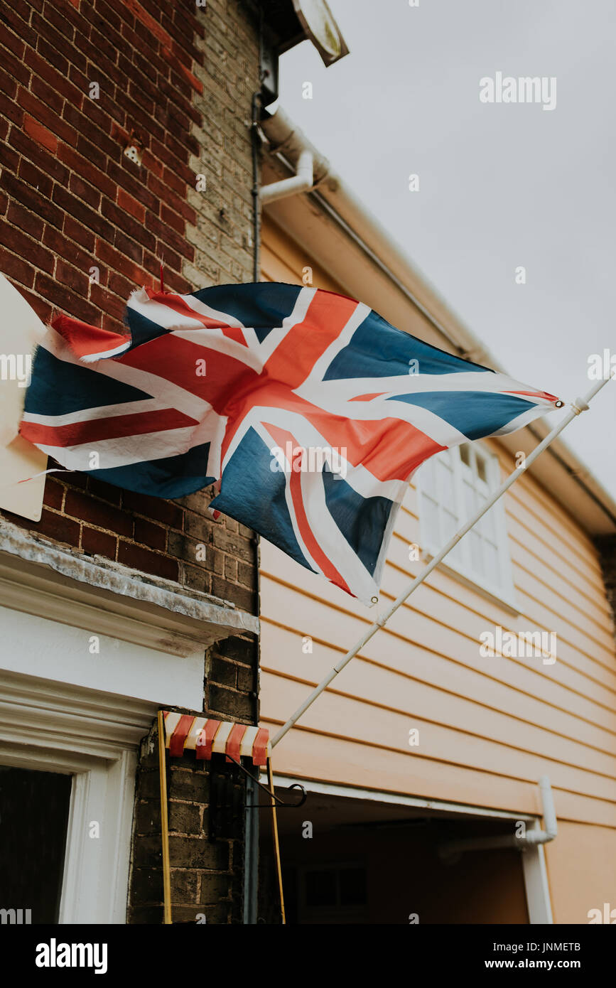 Great Britain flag on wall of historic building Stock Photo - Alamy