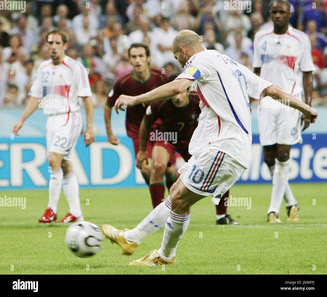 MUNICH, Germany - France skipper Zinedine Zidane kicks the ball from ...
