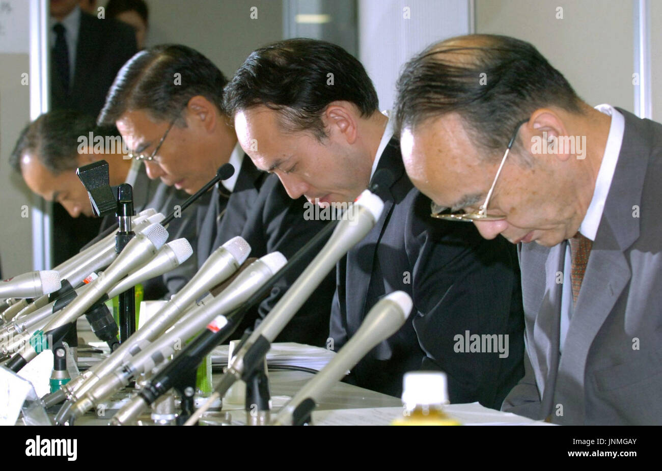NAGOYA, Japan - Paloma Co. President Hiroaki Kobayashi (2nd from R) and his father and Chairman ...