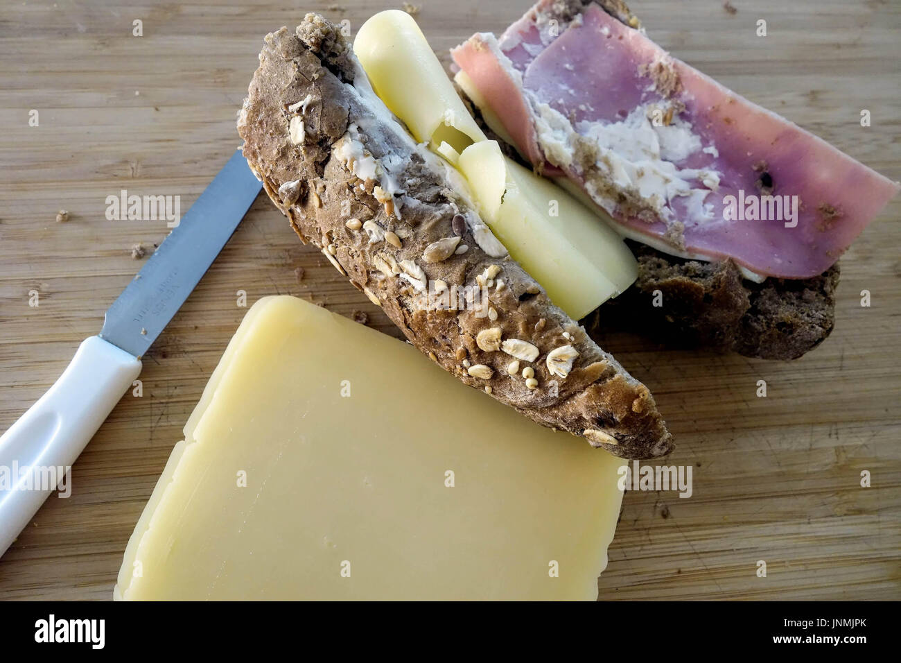 Whole Wheat Sandwich Preperation - Semi Hard Cheese Slices from Cows ...