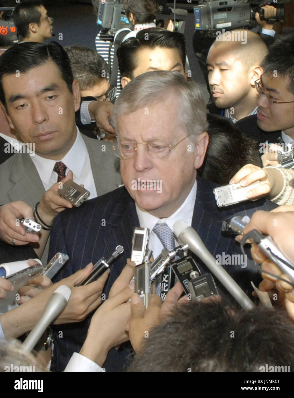 TOKYO, Japan - U.S. Ambassador to Japan Thomas Schieffer speaks with ...