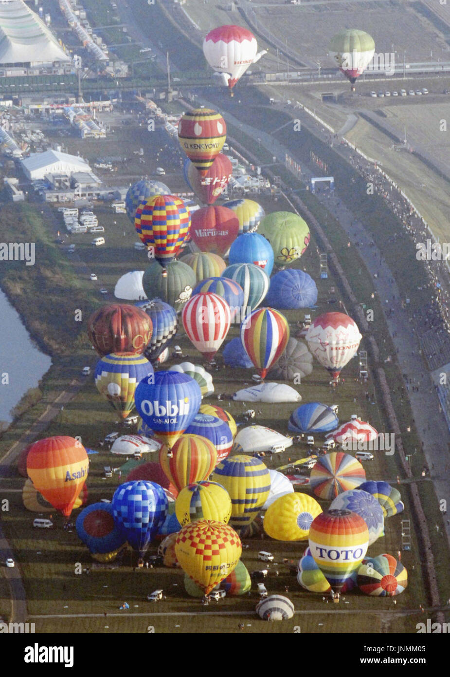 FUKUOKA, Japan - Hot-air balloons fly over the city of Saga on Nov. 1 ...