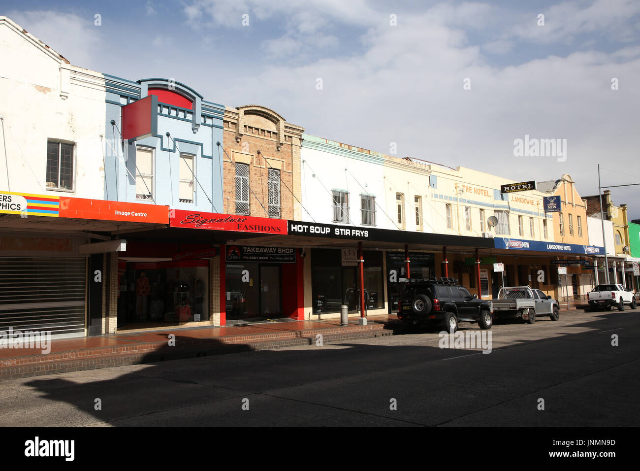 Buildings on Main Street, Lithgow in New South Wales, Australia Stock ...