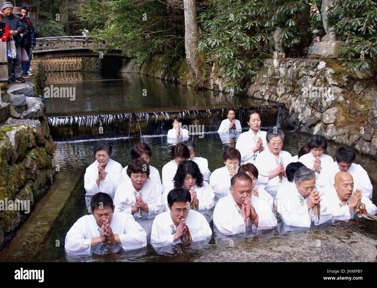 KOYA, Japan - People bath in cold water to purify themselves for ...