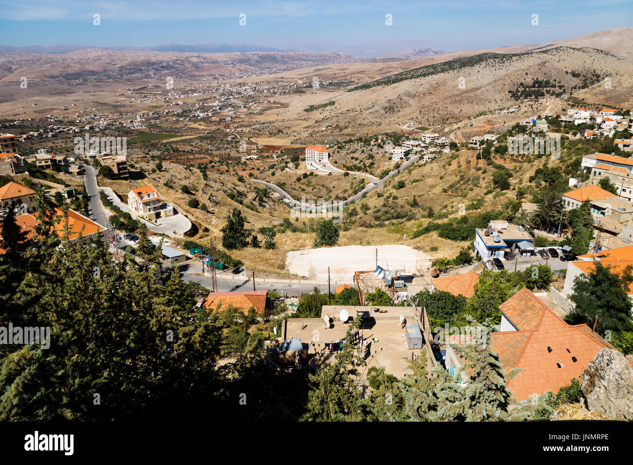 View into the valley at Rachaiya , Beqaa Valley, Lebanon Stock Photo ...