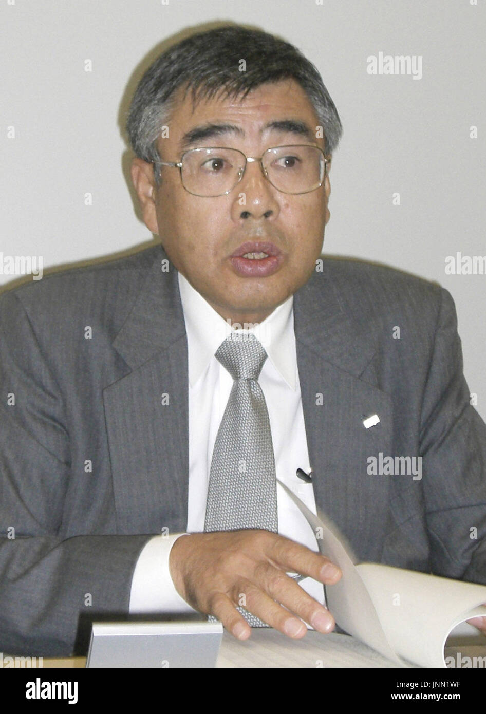 OSAKA, Japan - Hitachi Zosen Corp. President Minoru Furukawa speaks at ...