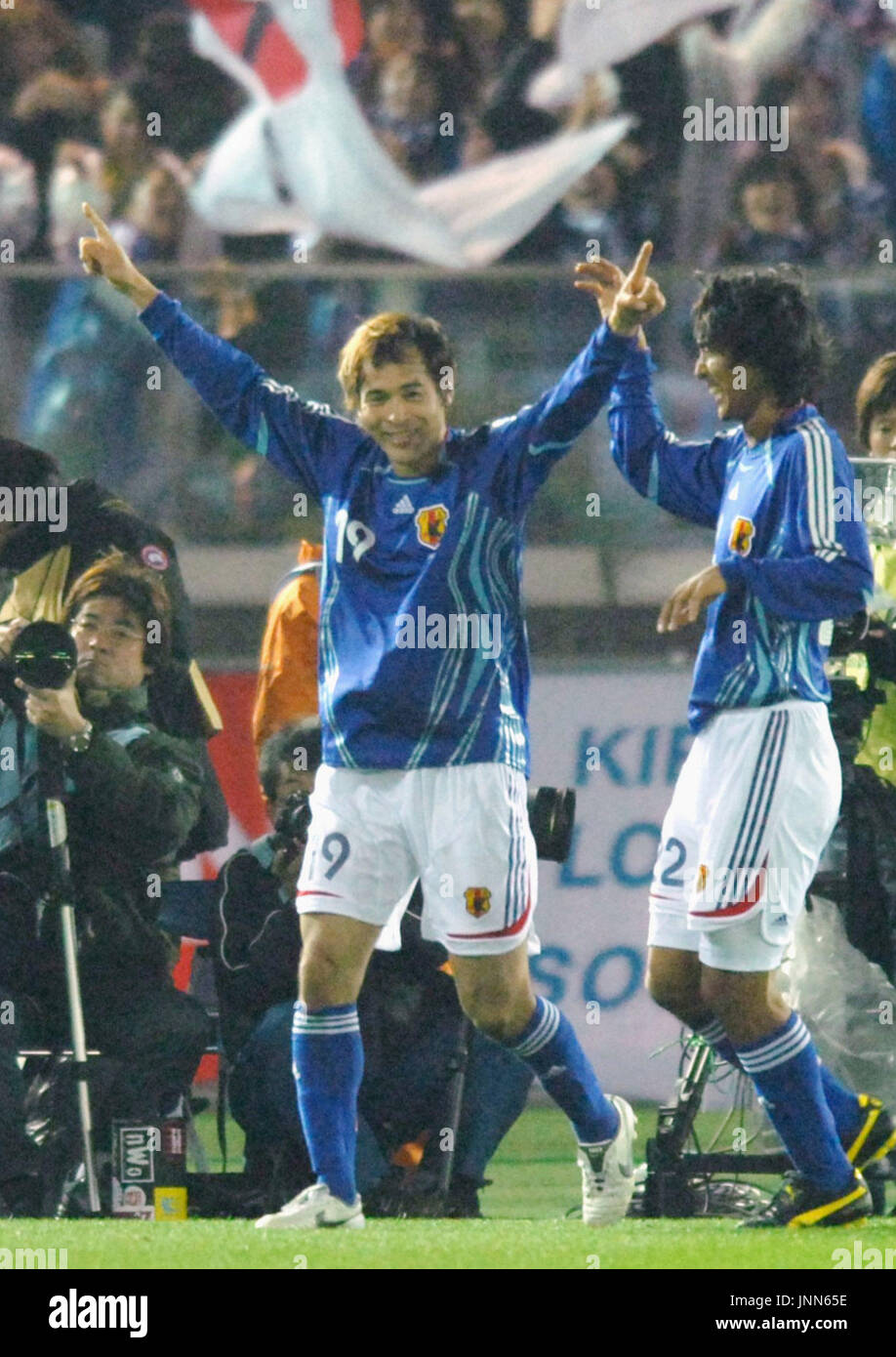YOKOHAMA, Japan - Japan forward Naohiro Takahara (L) celebrates after ...