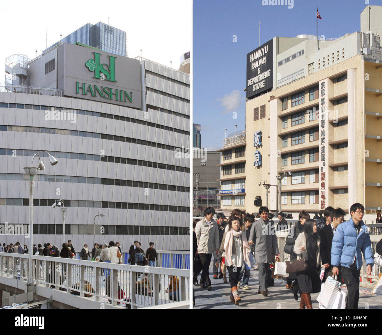 OSAKA, Japan - File photos show the main stores of Hankyu Department ...