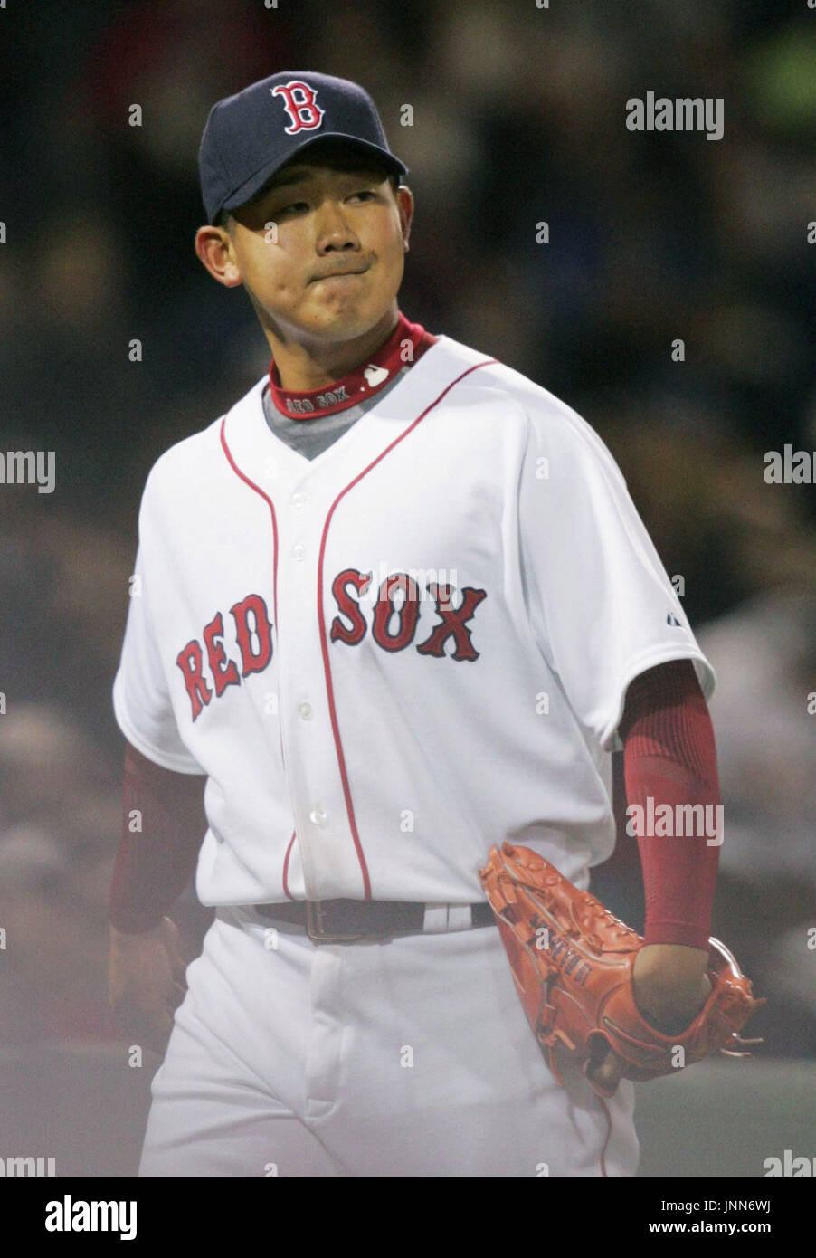 BOSTON, United States - Boston Red Sox starter Daisuke Matsuzaka bites ...