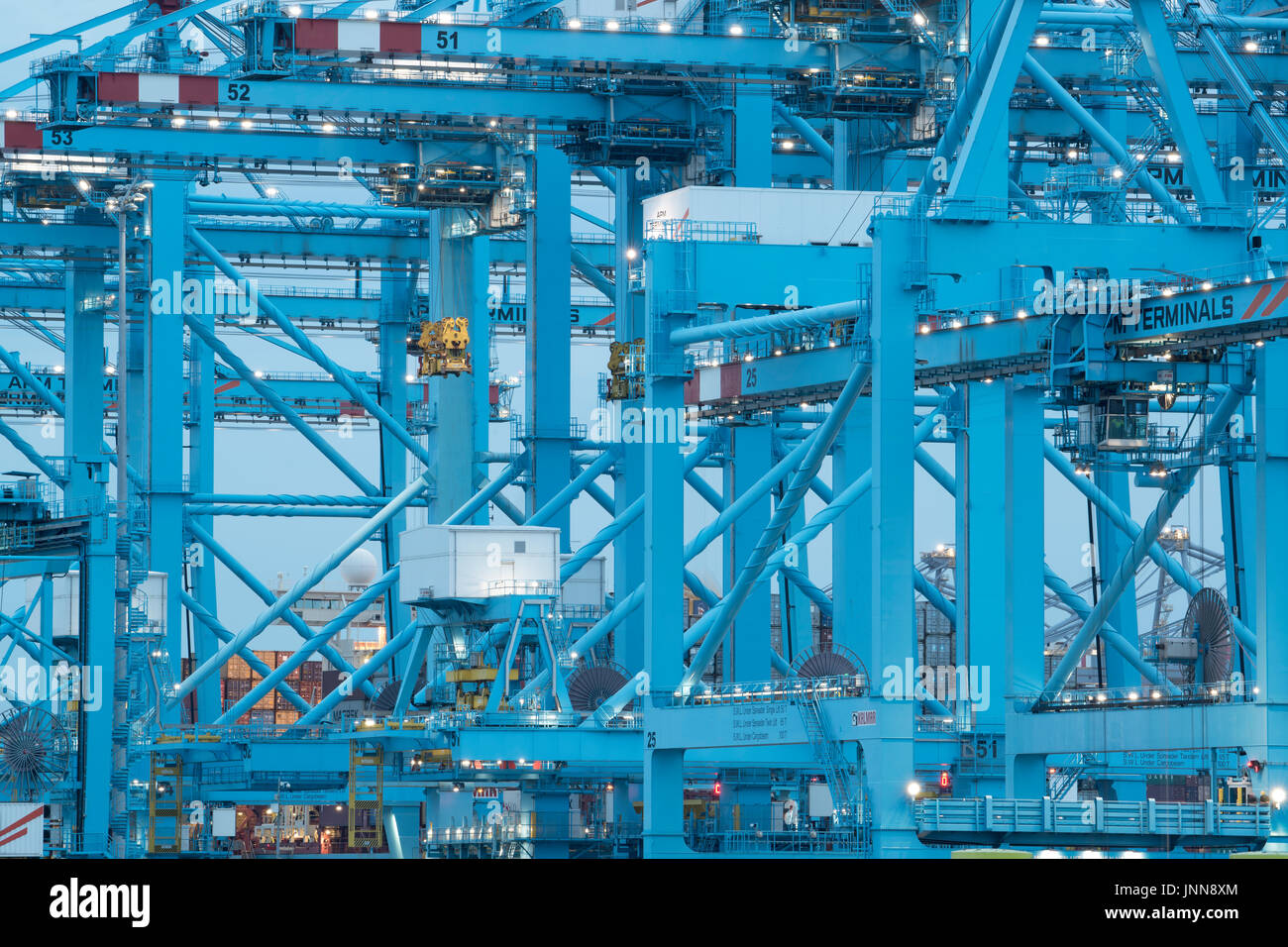Container terminal, Port of Rotterdam, The Netherlands Stock Photo - Alamy