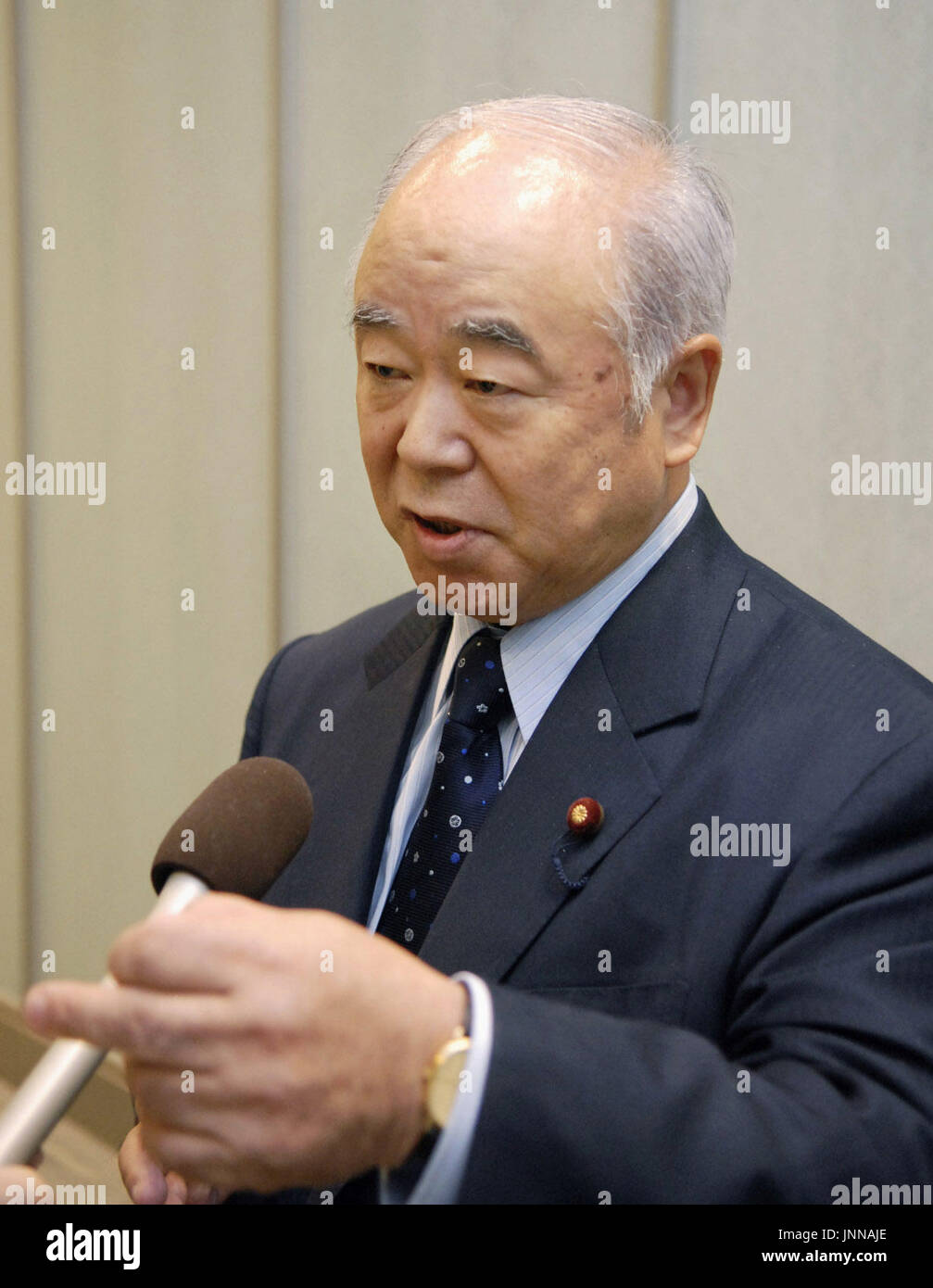 TOKYO, Japan - Defense Minister Fumio Kyuma speaks to reporters in ...