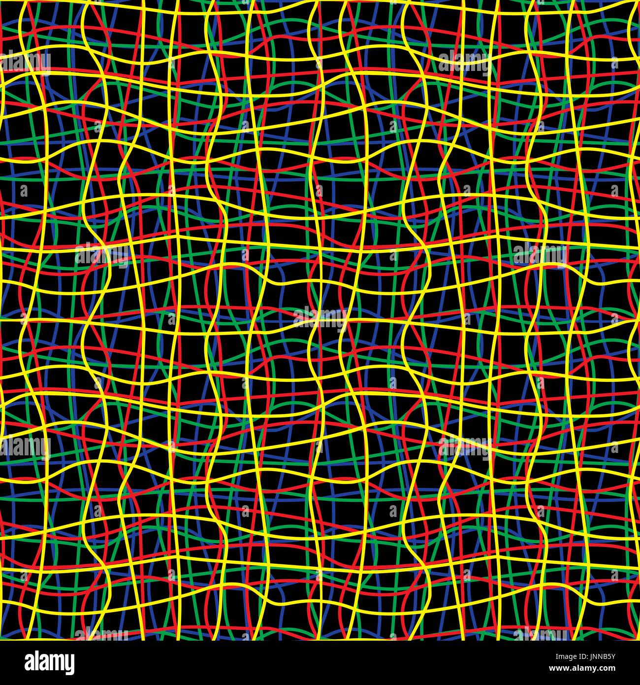 Intricate colored wires abstract seamless pattern. Vector illustration ...