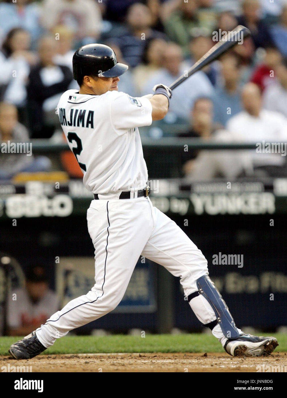 SEATTLE, United States - Seattle Mariners catcher Kenji Jojima hits a ...