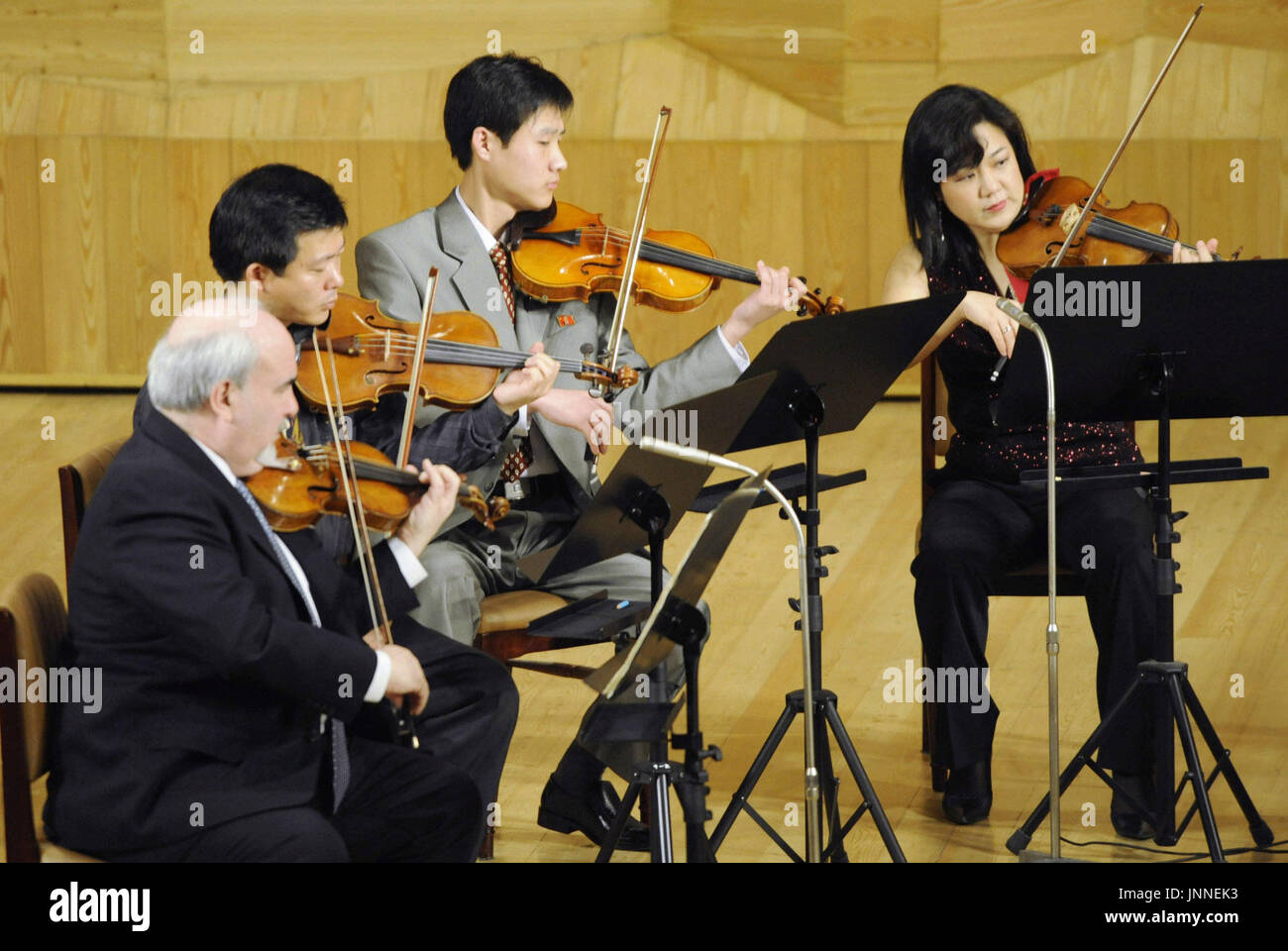 PYONGYANG, North Korea - Members of the New York Philharmonic and the ...