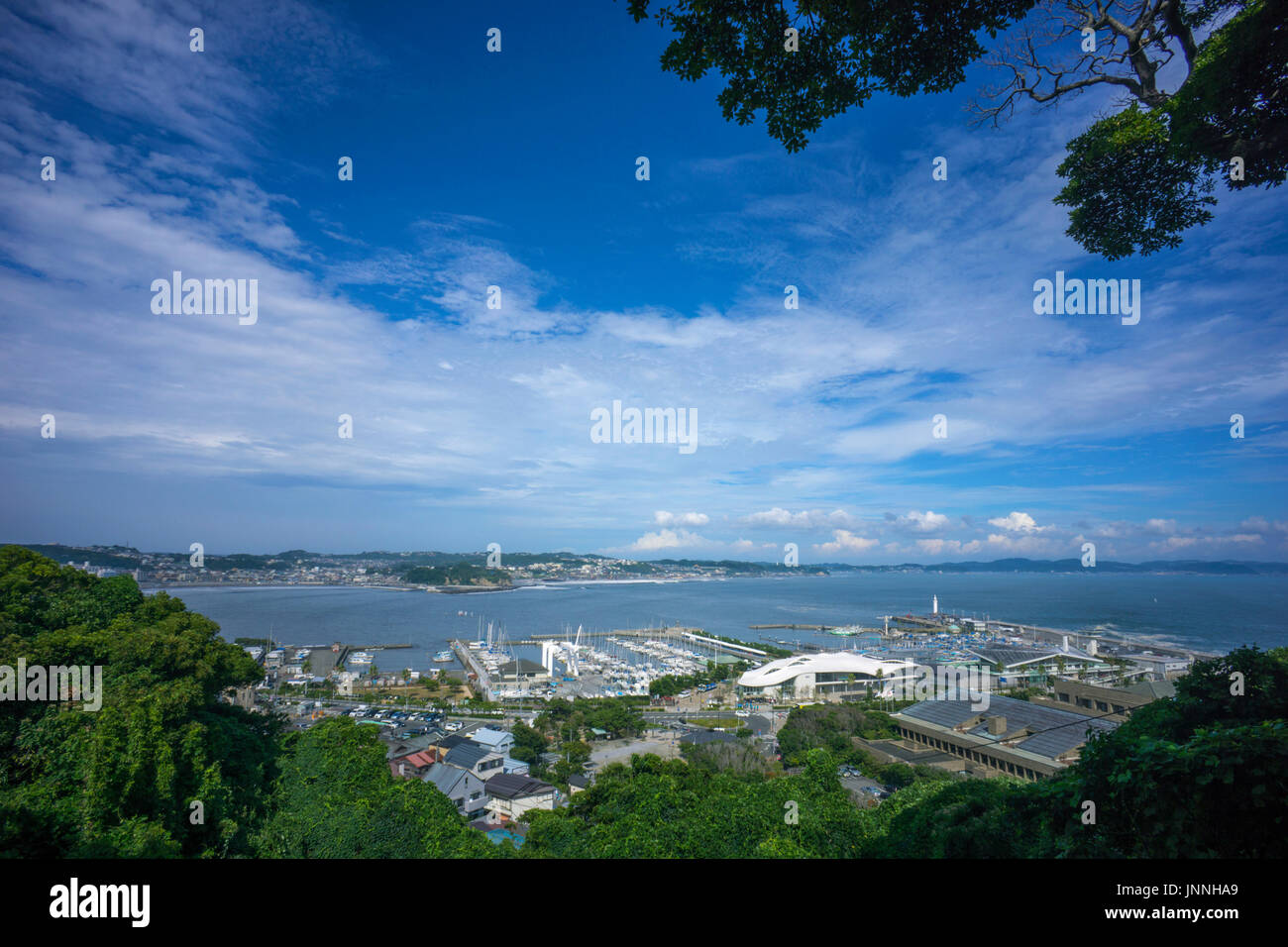 Enoshima, Japan - August 8, 2014 Panorama view of The Sagami Bay of ...