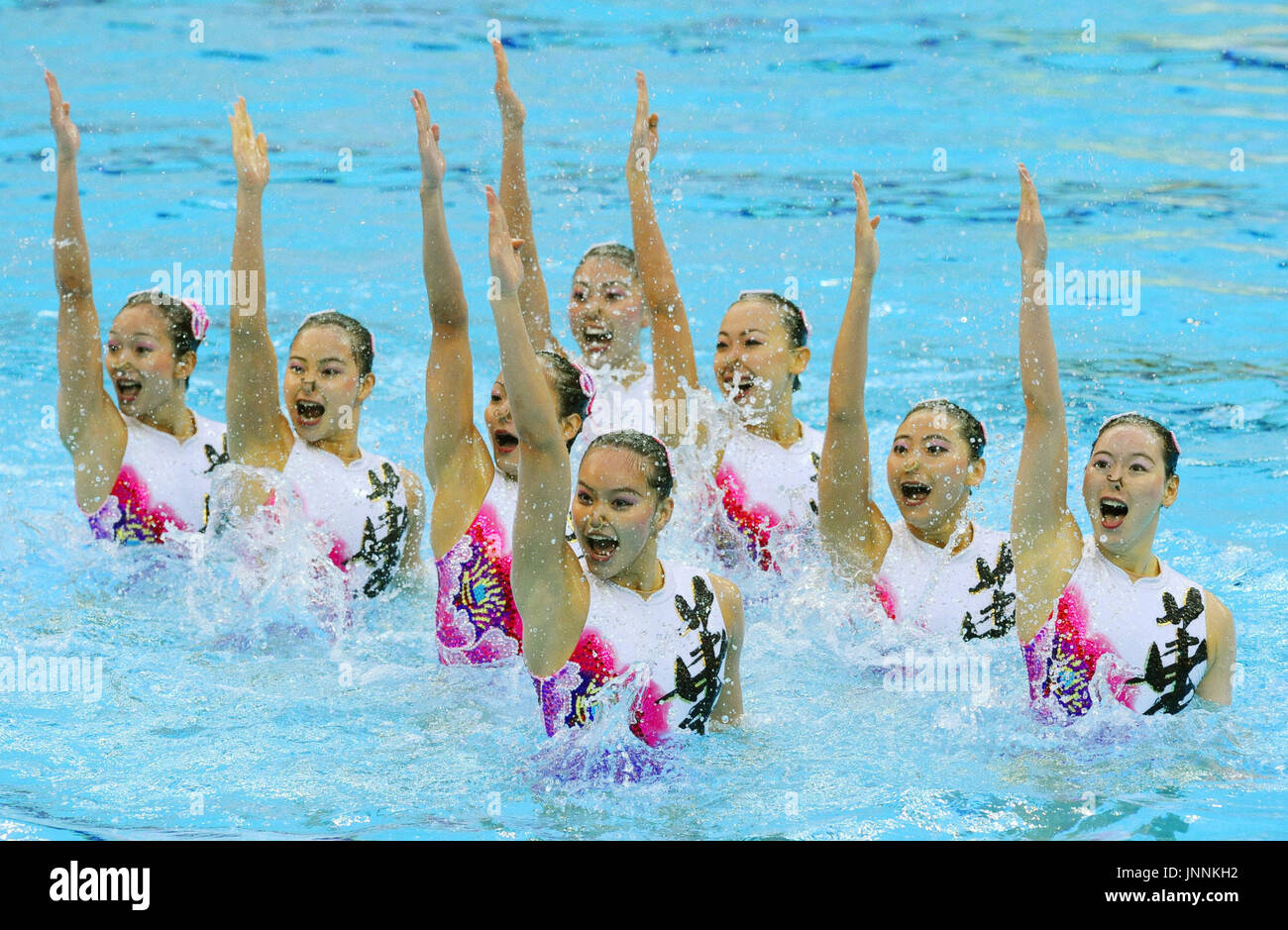 BEIJING, Japan - Chinese swimmers perform during the technical routine ...