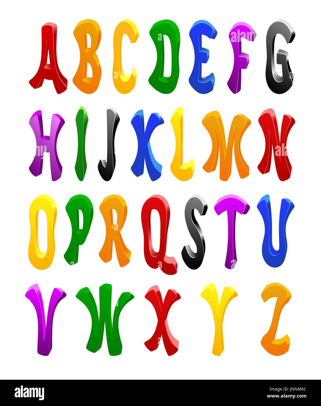 Cartoon vector font, full alphabet Stock Vector Image & Art - Alamy