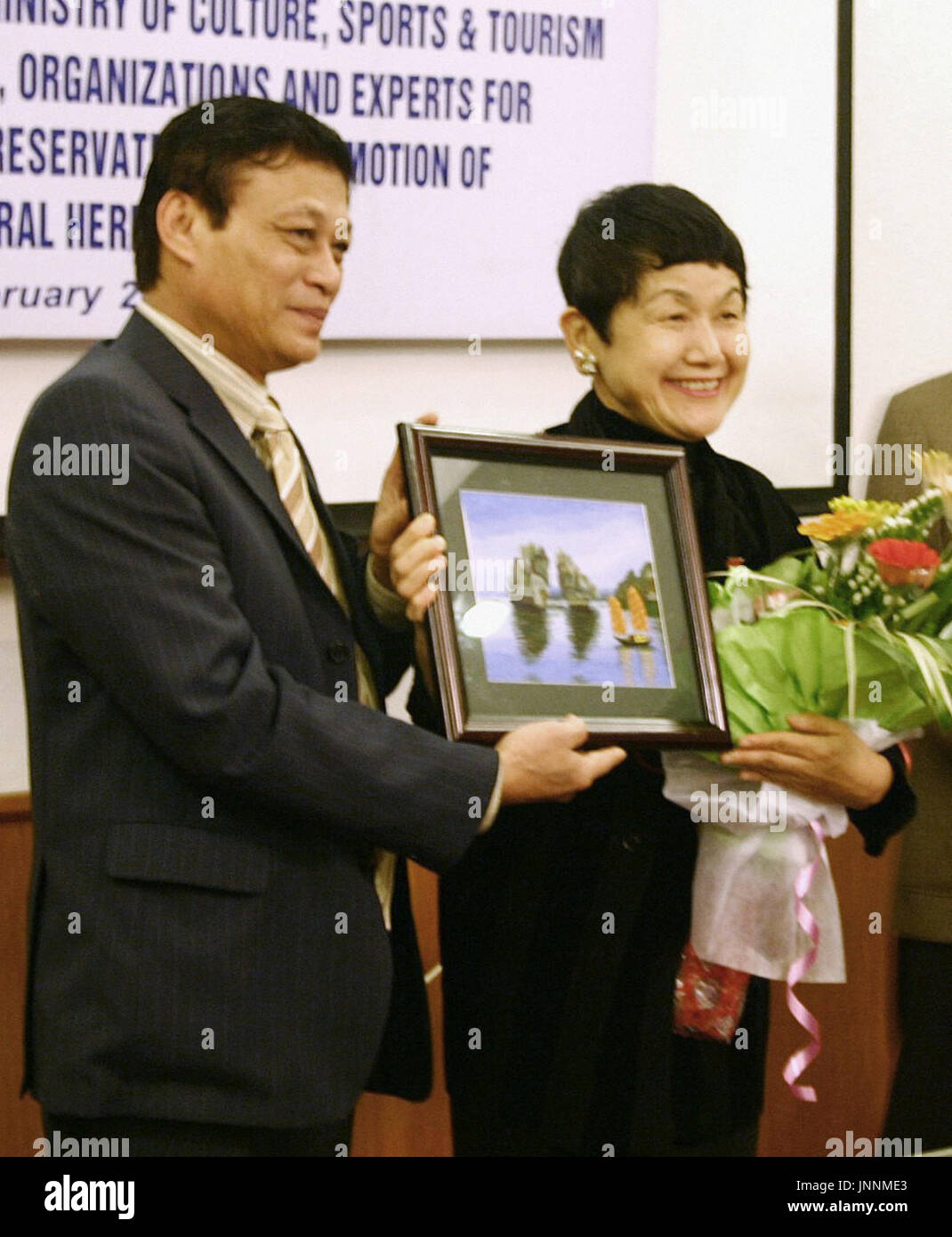 HANOI, Vietnam - Mariko Bando (R), president of Japan's Showa Women's ...